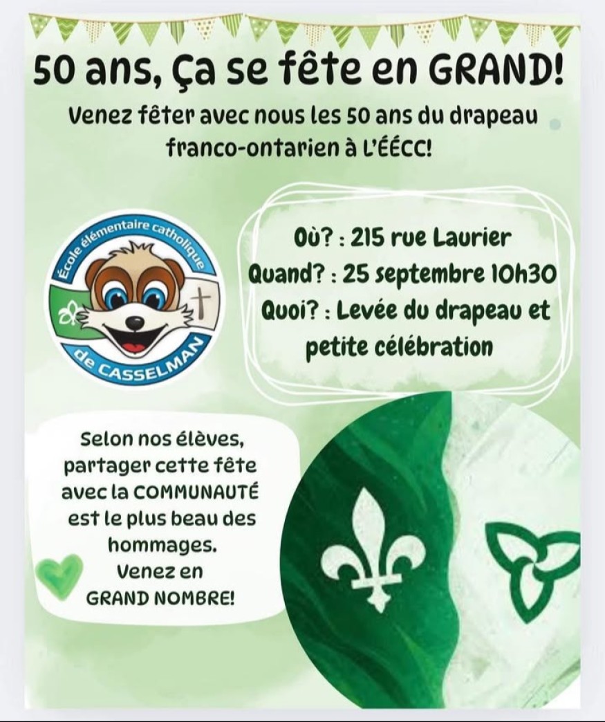 Jour des Franco-Ontariens et lever du drapeau- Casselmen - 92.1 GO FM